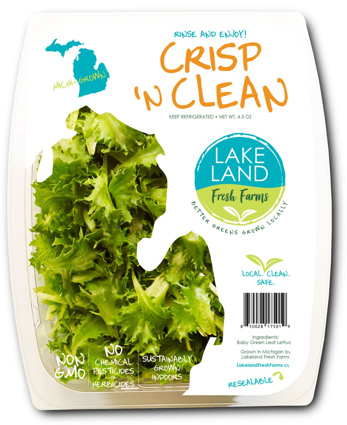 Crisp n' Clean Mix - (Clamshell) 6ct/4.5oz - Lakeland Fresh Farms